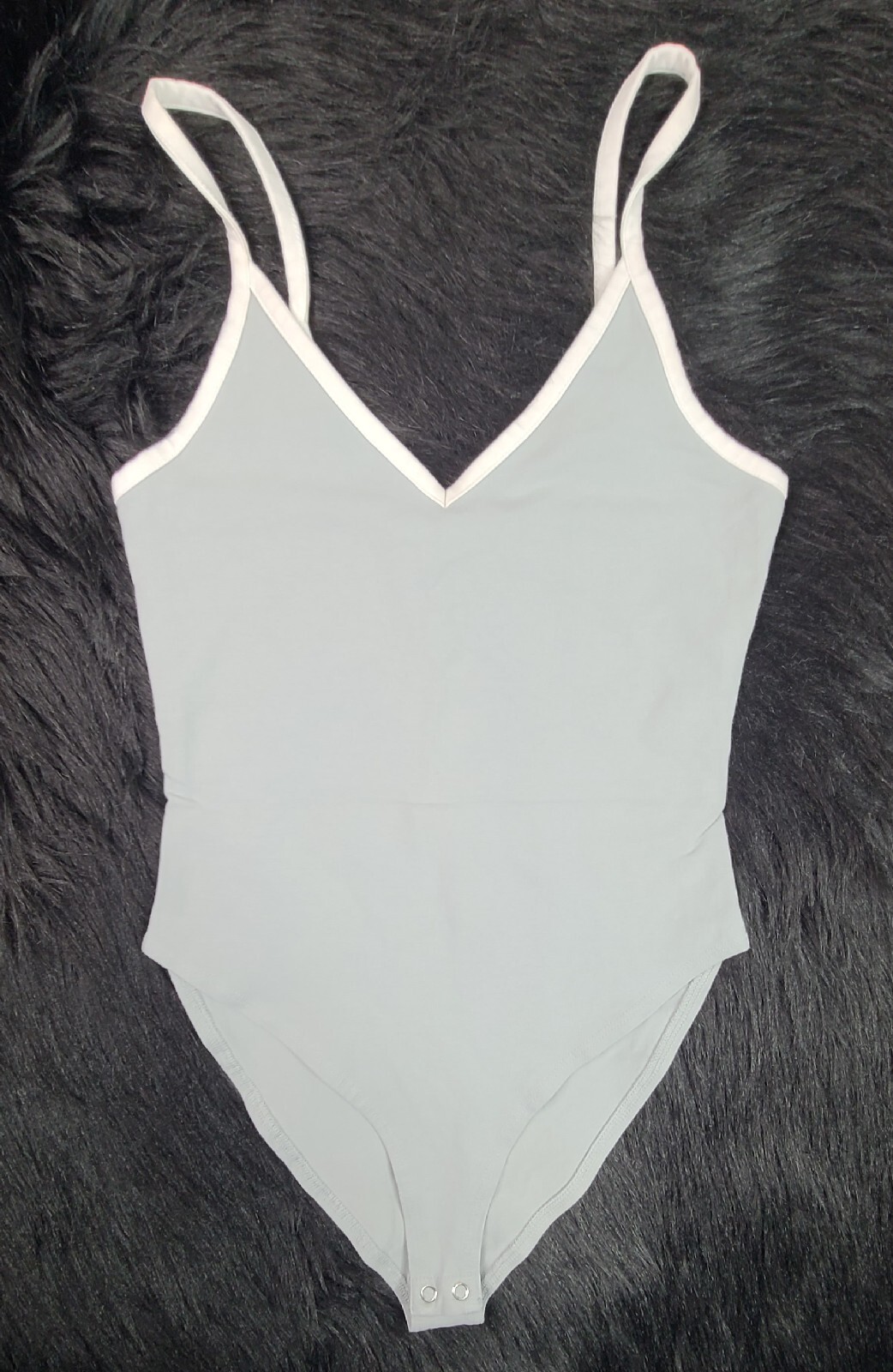 Forever 21 Cotton Spandex Body Suit Light Gray SZ(6) Snap | eBay