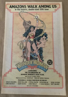 Wonder Woman 1990 print ad retro comic book art 90s promo Perez Jill ...