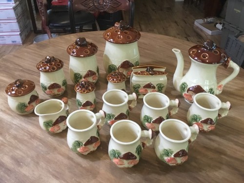 Vintage Mushroom Canister and Tea Set Tableware Ceramic Made in Japan ...