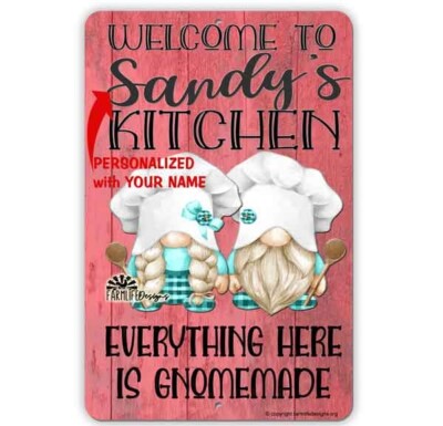 Personalized Gnome Kitchen Sign - Your Name - cooking gnomes, gnome ...
