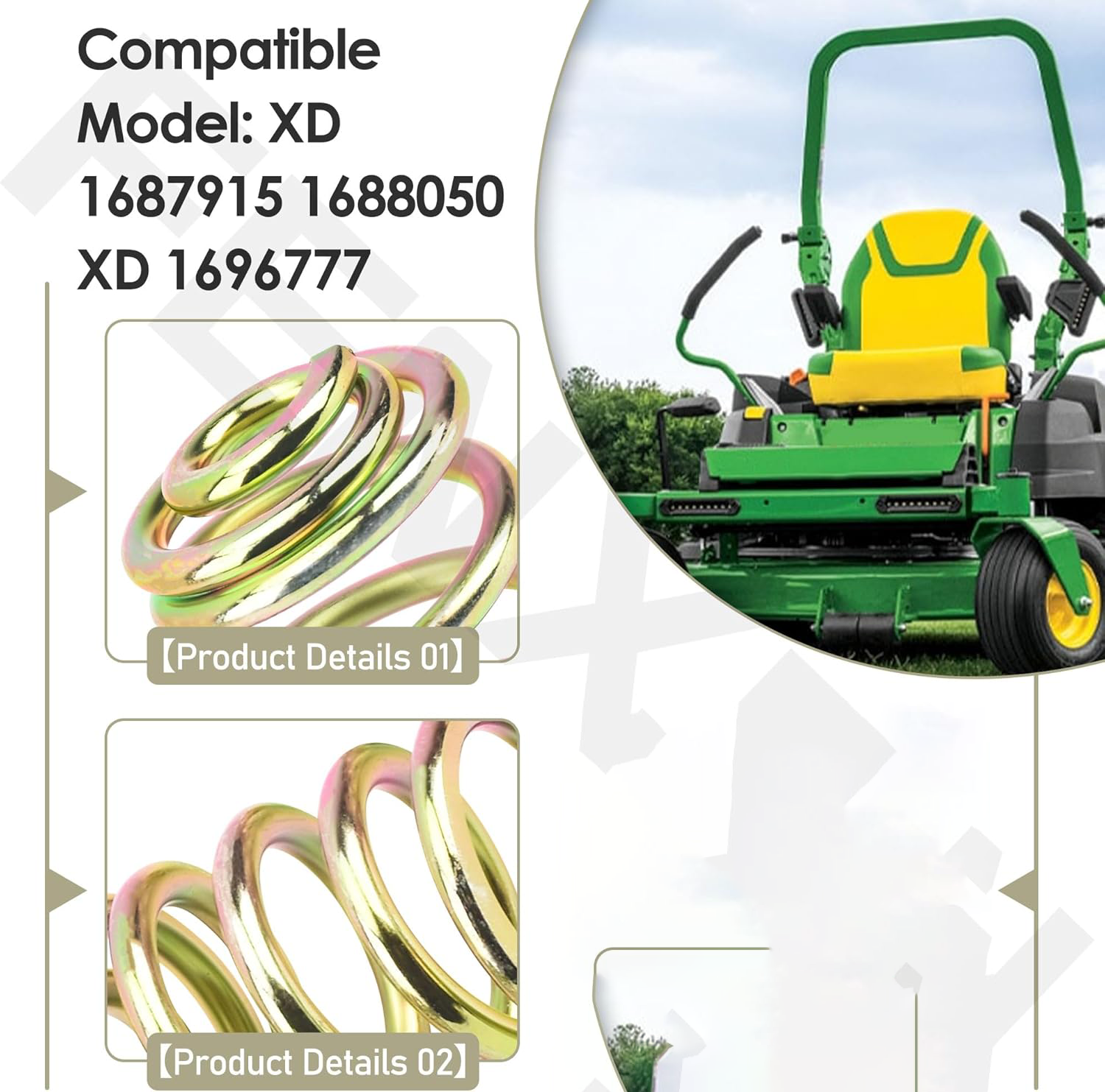 Fits GRASSHOPPER MOWER PART# 283516 COMPRESSION SEAT SPRING, SET OF 2 ...