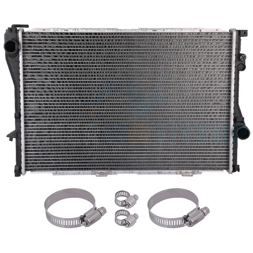 Radiator with Universal Oil Hose Clamps Kit for BMW 528i 540i 740i ...