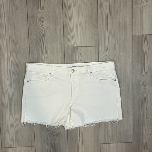LOFT Size 32 / 14 Frayed Cut Off White Denim Shorts 4” Inseam | eBay