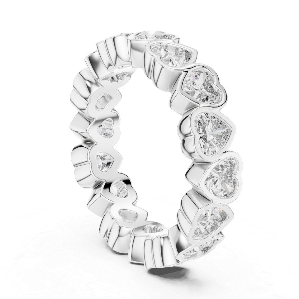 Heart Cut 16pc Statement 3.6Ct Yana Eternity Ring VVS1/D Diamond 925 ...
