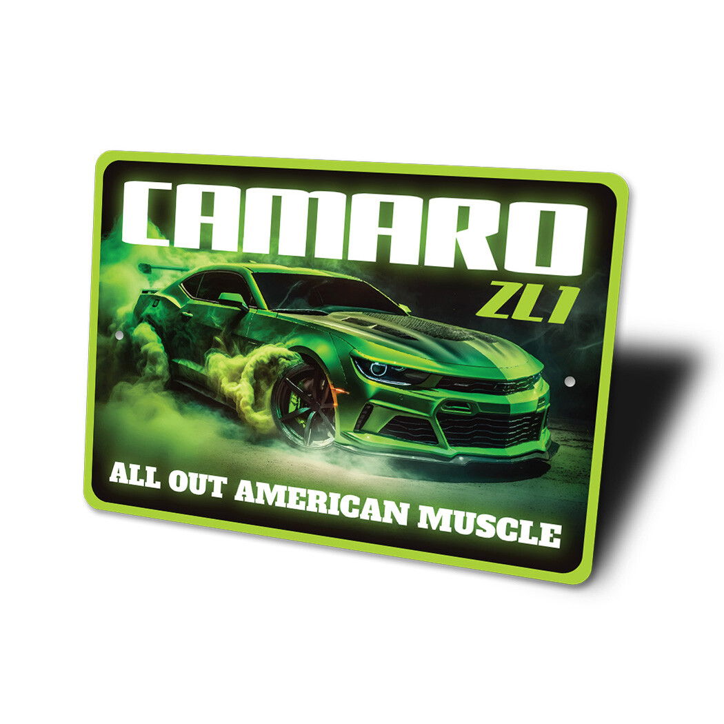 Chevy Camaro ZL1 All Out American Muscle Sign Chevrolet Automotive Car ...