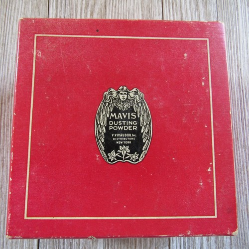 Vintage Box Mavis Dusting Powder Sealed Unused Puff V Vivaudou Inc 8 oz ...