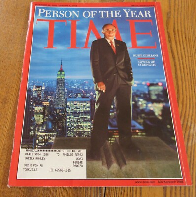 Time Magazine~January 7, 2002~Man of the Year~Rudy Giuliani~Double ...