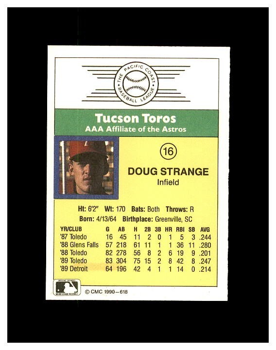 1990 Tucson Toros CMC #16 Doug Strange | eBay