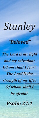 Stanley "Beloved" Keepsake Name Meaning Bookmark with Bible Verse and ...