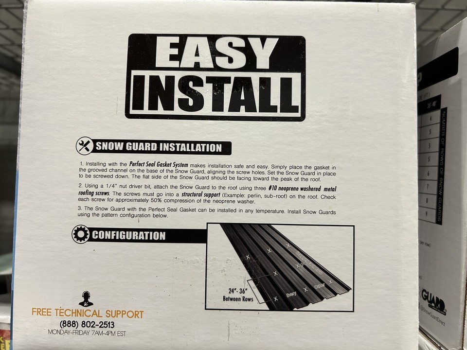 50 PACK MINI SNOW GUARD GASKET SCREWS STOP SNOW SLIDING METAL ROOF ...