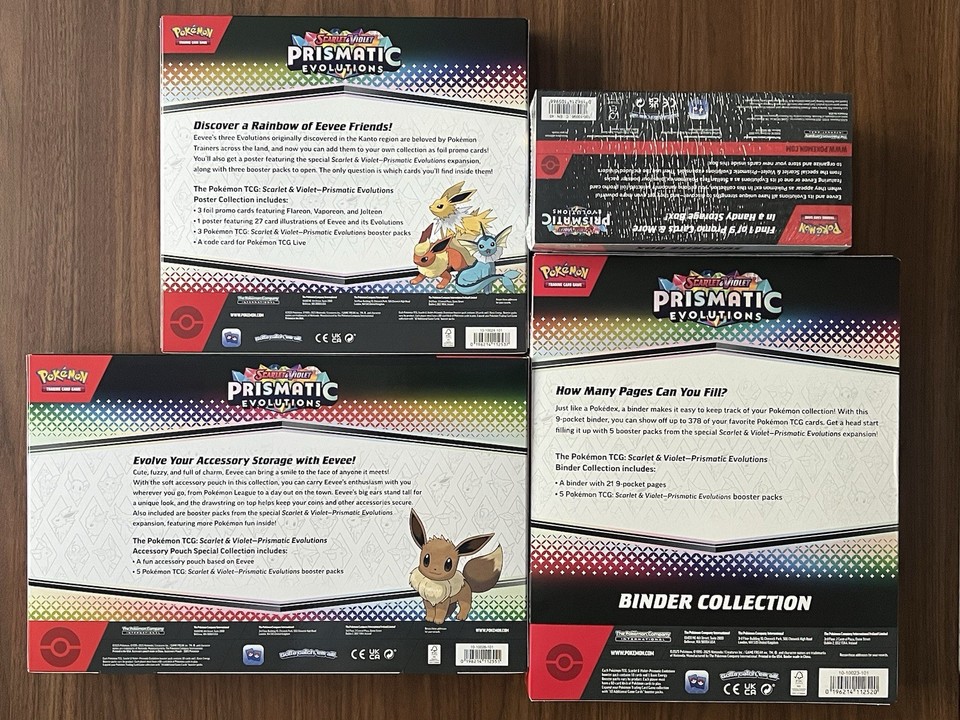 Pokemon Prismatic Evolutions Binder Eevee Pouch Poster Surprise Box Lot ...