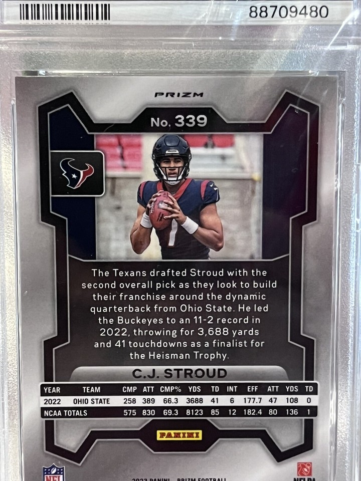 2023 Prizm CJ Stroud Neon Green Pulsar #339 PSA 9 MINT RC Rookie | eBay