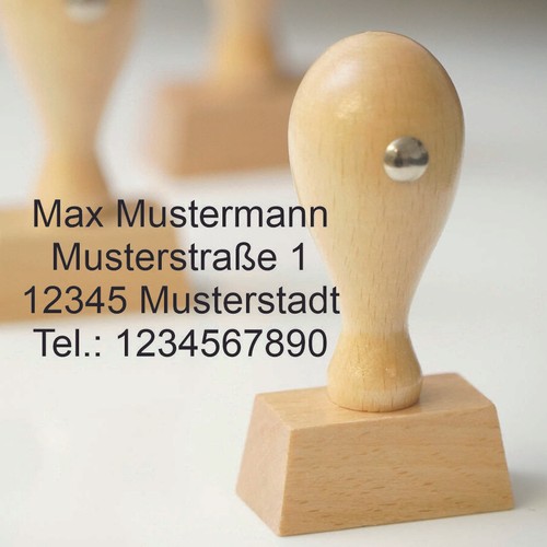 Stempel Holzstempel Firmenstempel Adressstempel mit Wunschtext / Logo ...