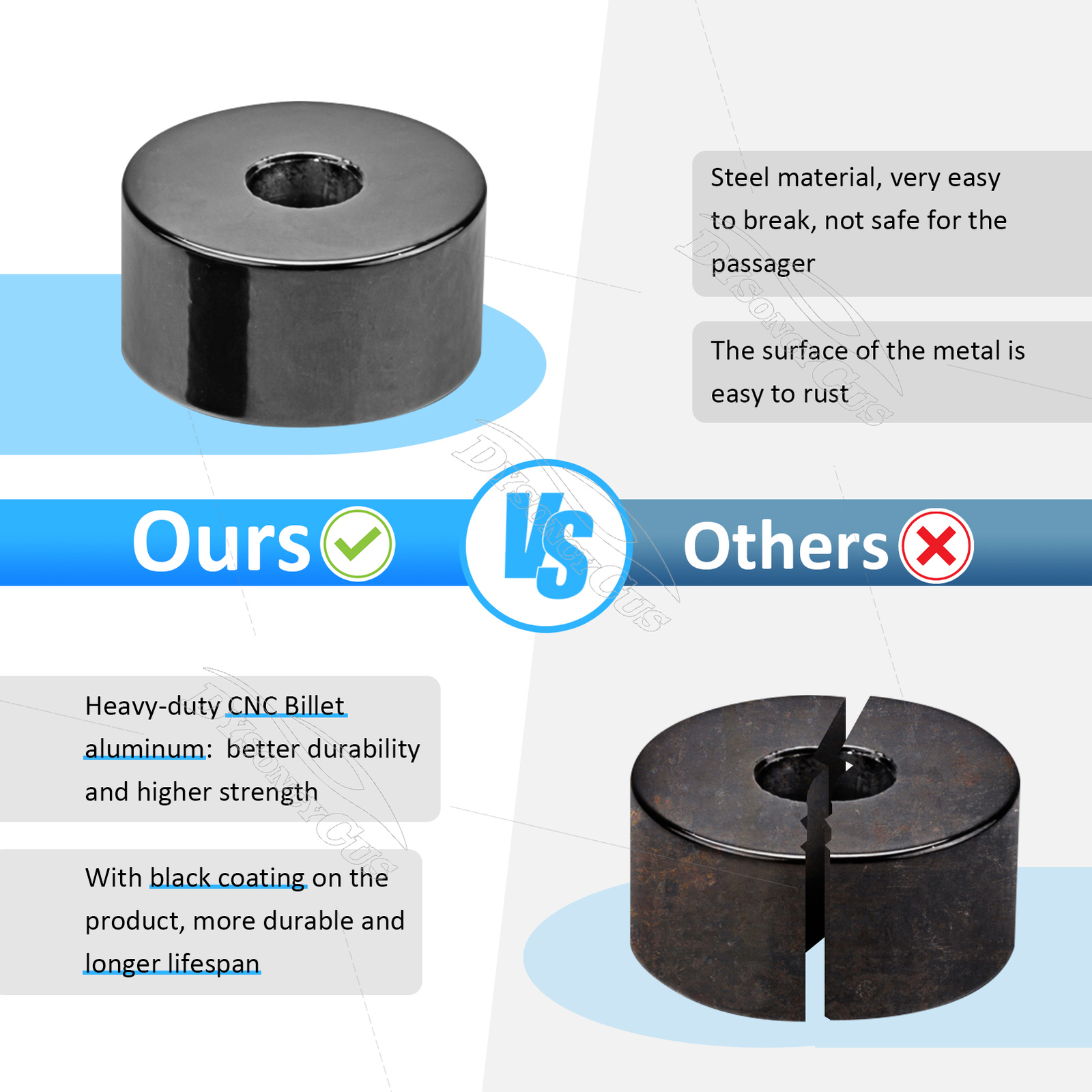 CNC Billet Seat Riser Spacers Lift Front/Rear of Seats Fit 05-2023 ...