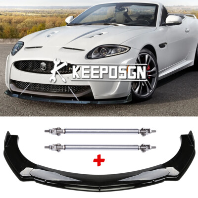 For Jaguar XK XKR-S 2009-2015 Gloss Front Bumper Lip Splitter Spoiler ...