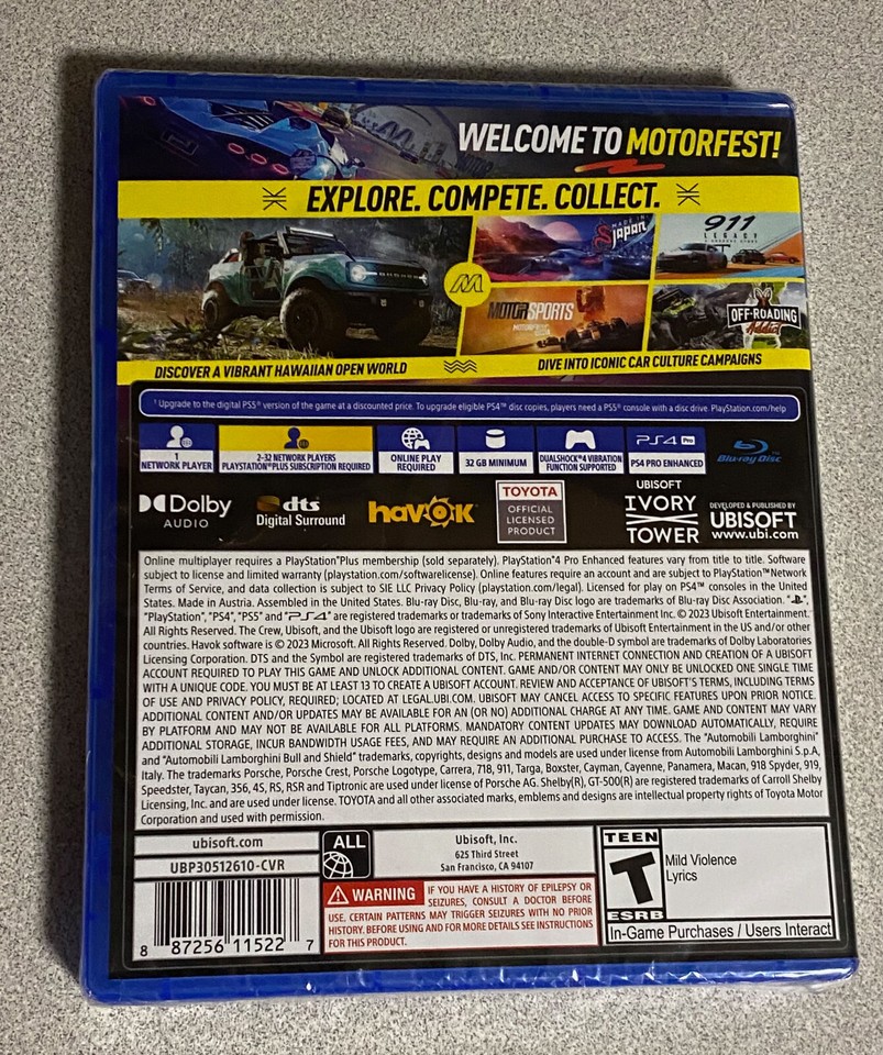 The Crew Motorfest PS4 New Sealed Ubisoft UBP30512621-CVR 2107003 ...