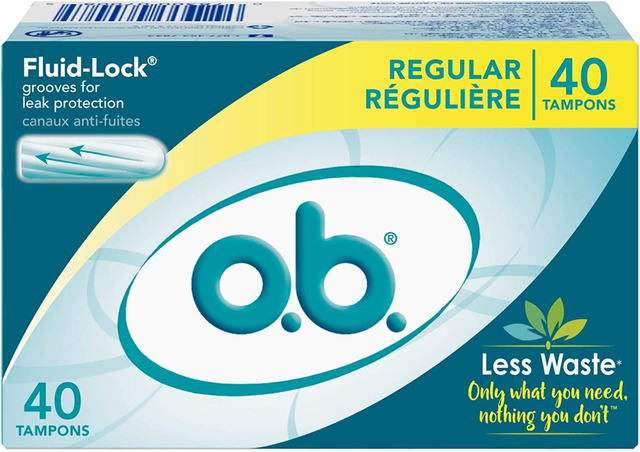 3 Boxes O.b. OB Tampons 40 Each 120 Total Regular No Applicator Fluid ...