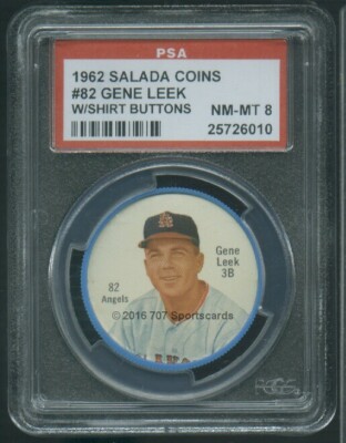 1962 Salada Coin 82 Gene White Buttons Leek PSA 8 (6010) | eBay