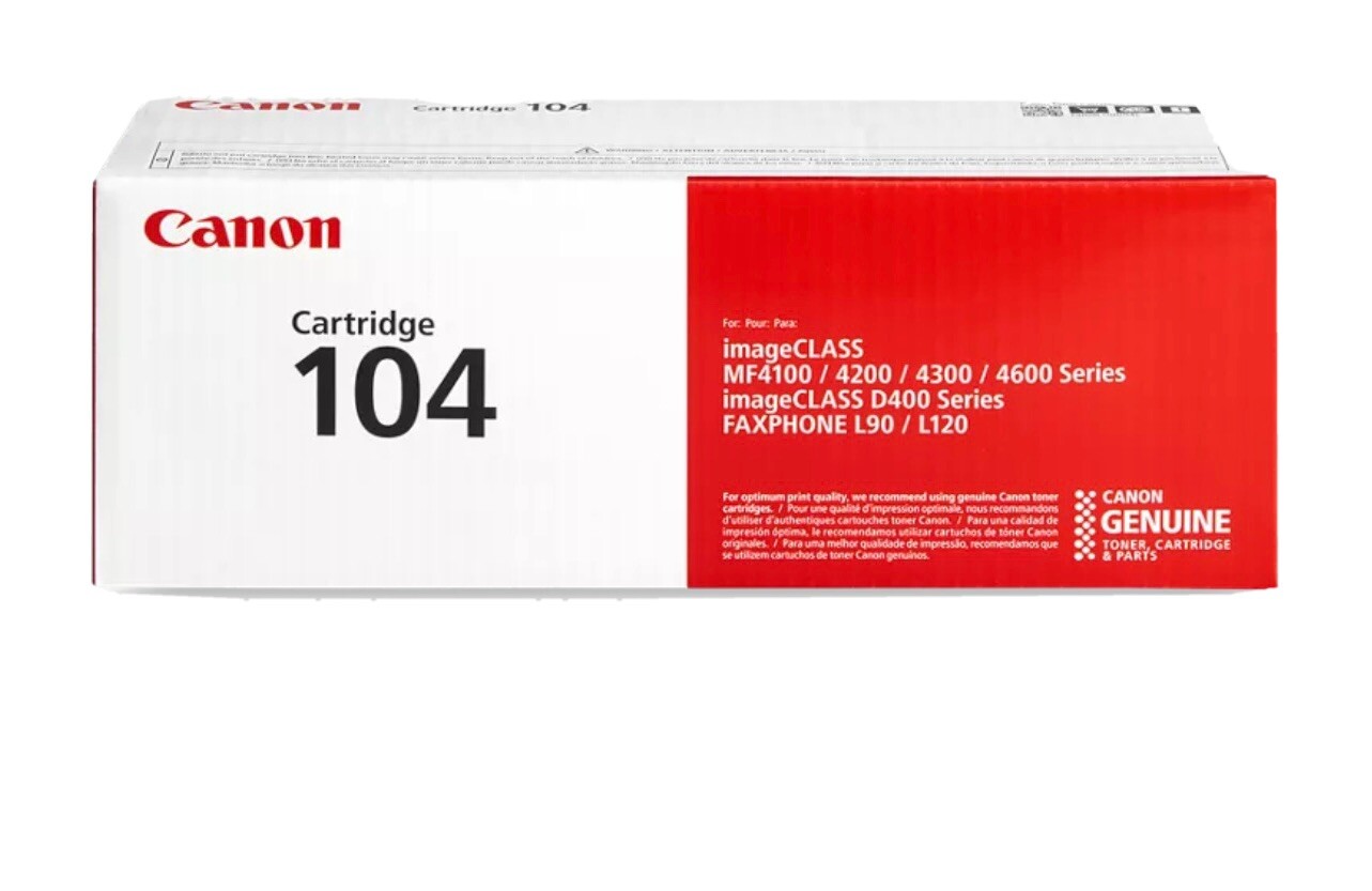 New Genuine OEM Canon 104 Black Toner Cartridge 0263B001BA, imageclass ...