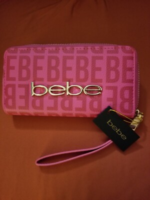 NWT, Bebe Vegan, Zip Around wallet, Wristlet, Lots Of Card Slots, Pink ...