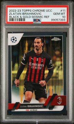 Zlatan Ibrahimovic 2022-2023 Topps Chrome Black & Gold siesmic /30 PSA ...