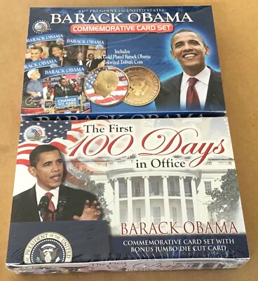 Lot Of 2 Merrick Mint Barack Obama Commemorative Trading Card Sets | eBay