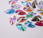 100 pcs Acrylic Rhinestone Teardrop Color AB Flat Back Jewels Faceted ...