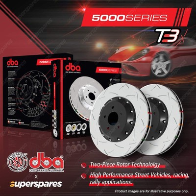 2x DBA Front T3 2-Piece Black Hat Disc Rotors for HSV Clubsport VR VS ...