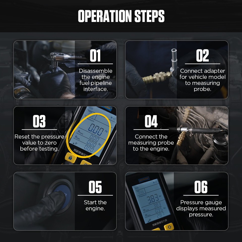 Fuel Injection Pump Pressure Tester Kit Digital Fuel Pressure Gauge ...