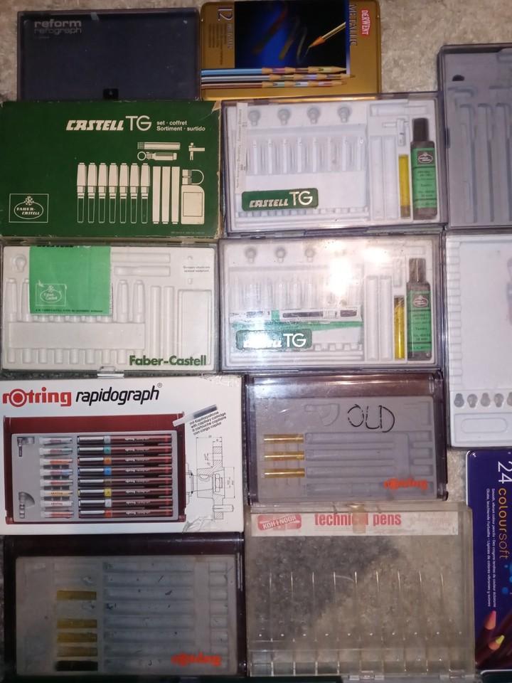 Technical Pen & Pencil Case Lot+Koh-I-Noor+rOtring+Faber Castell ...
