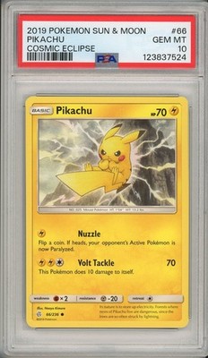 2019 Pokemon Sun & Moon Cosmic Eclipse Pikachu #66 PSA 10 | eBay