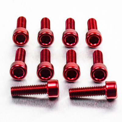 Vis BTR en Aluminium M6 x (1.00mm) x 20mm Pack x 10 Rouge | eBay