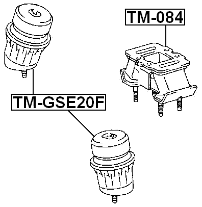 TM-GSE20F Febest FRONT ENGINE MOUNT (HYDRO) 12361-31150, 12361-31100 ...