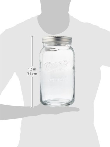 Grant Howard Jumbo Mason Embossed Glass Storage Jar, 136 oz, Clear ...