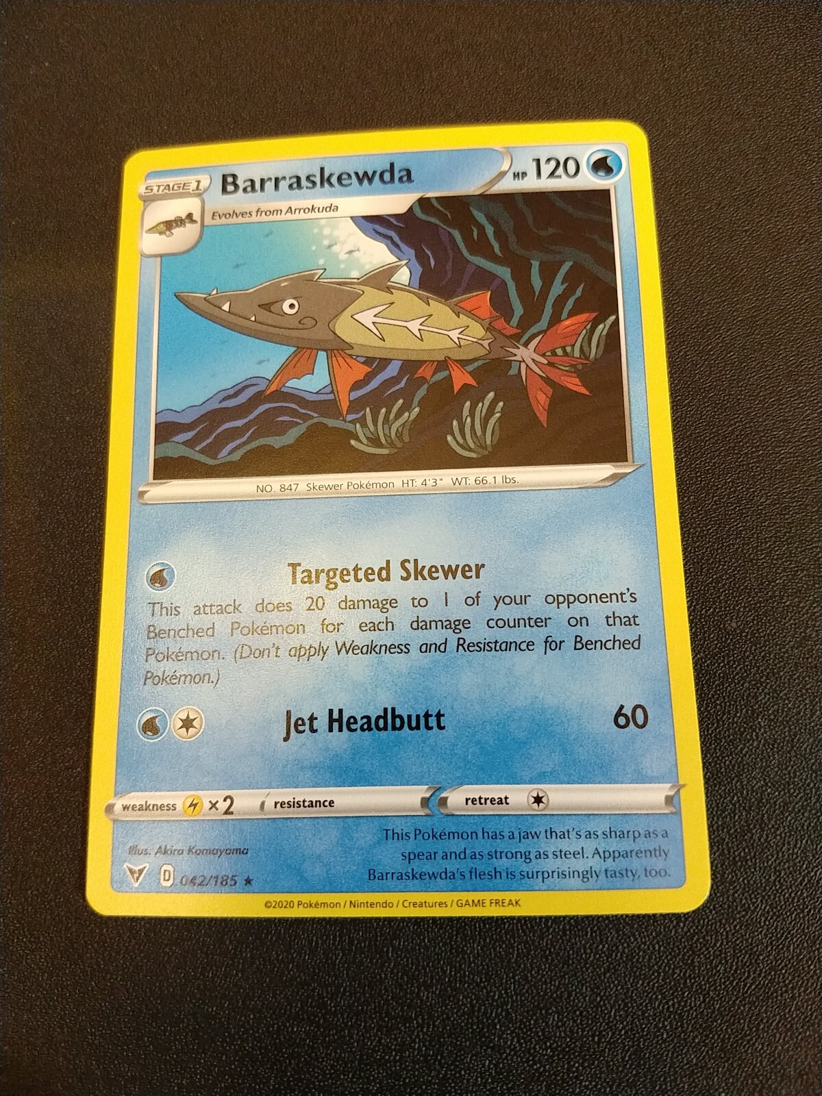 Pokémon TCG Barraskewda Vivid Voltage 042/185 Regular Rare | eBay