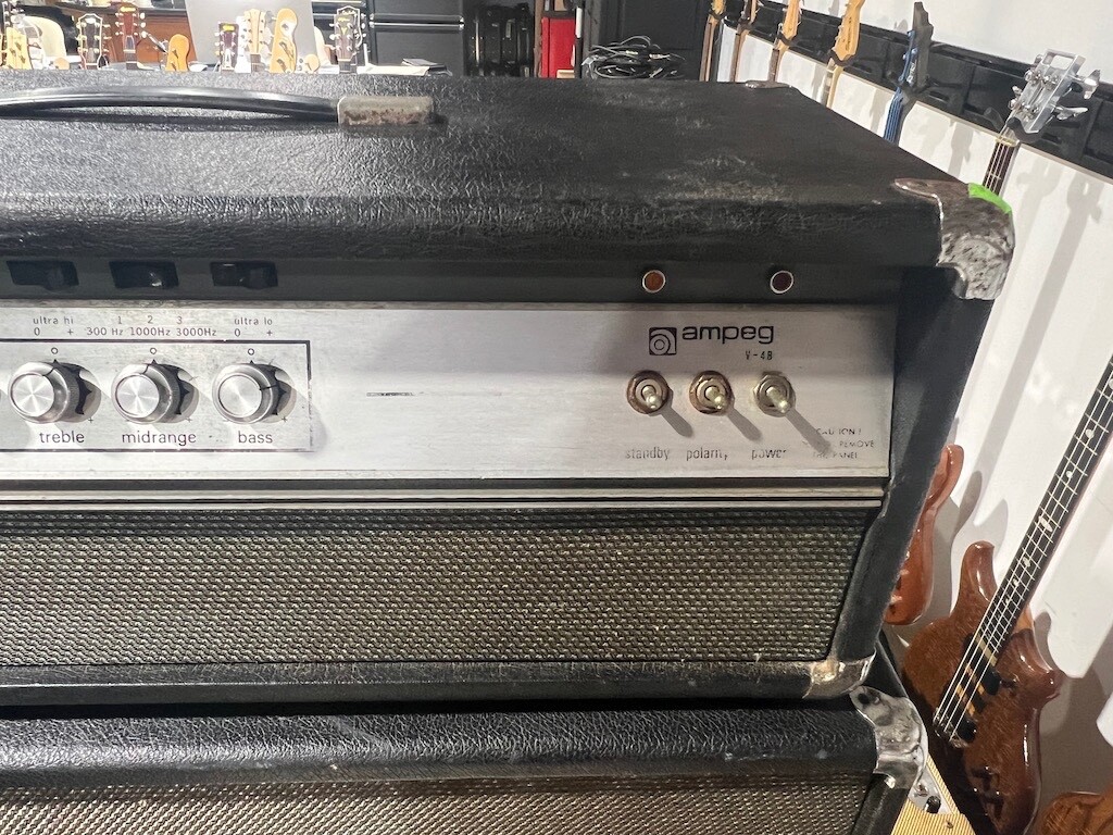 1974 Ampeg V-4B Head & B-25B 2X15" Bass Cabinet killer all Tube its a ...