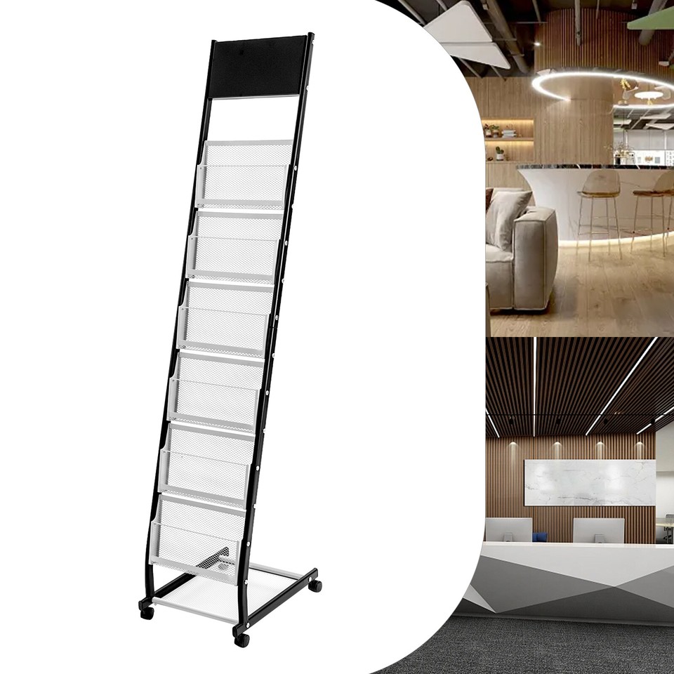 Literature Stand Brochure Floor Rack Magazine Catalog Display Holder 6 ...