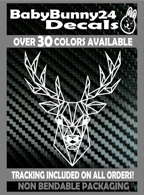 Geometric Deer Buck Head Vinyl DECAL Sticker Car Truck Laptop Antler ...
