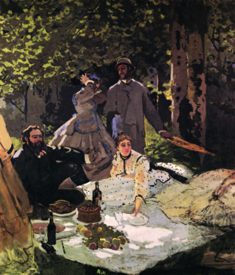 Claude Monet - Details of The Picnic (1865) Lower Center Canvas Art ...
