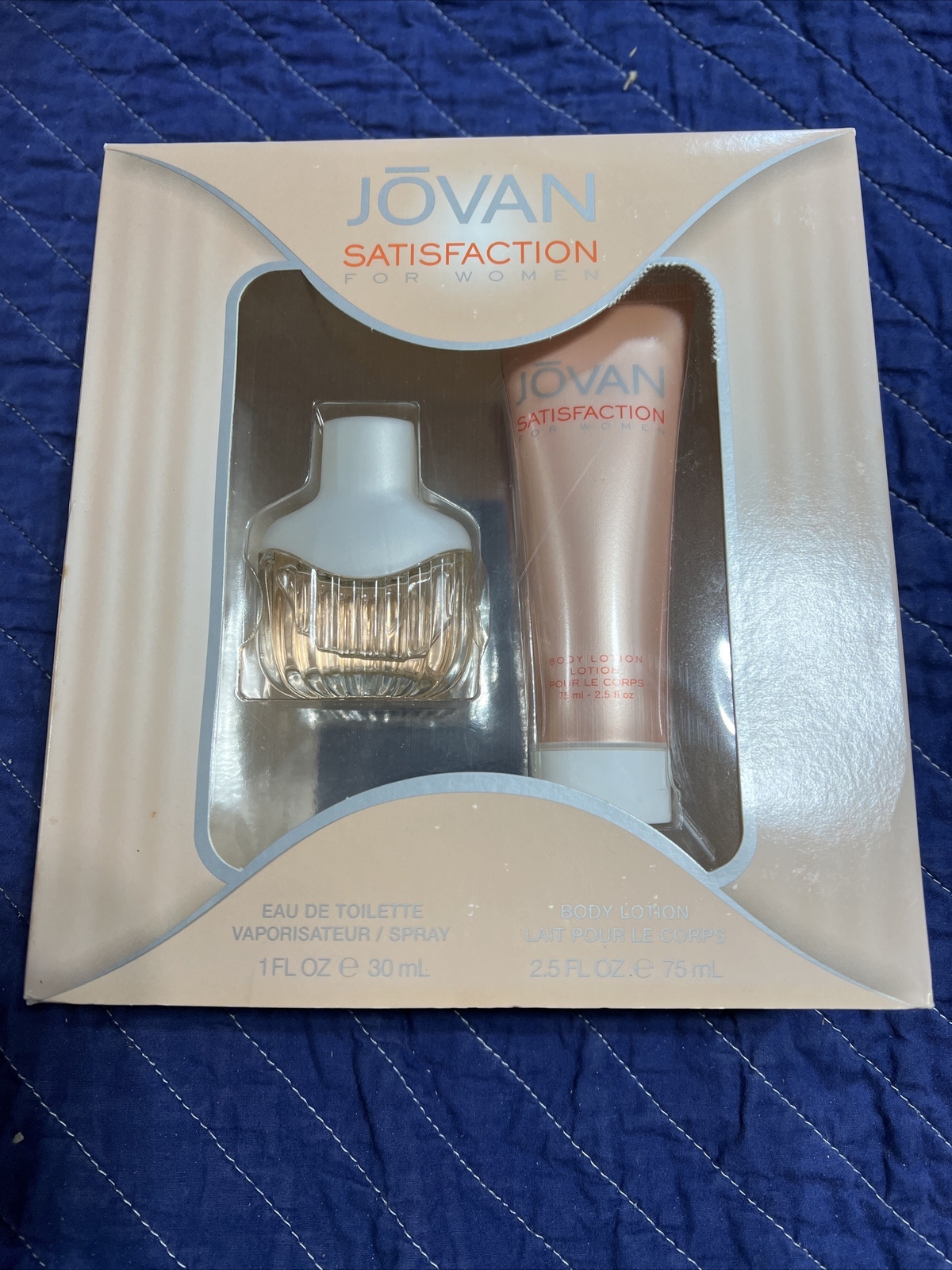 Jovan Satisfaction Women Gift Set 1 Oz EDT Eau De Toilette Body Lotion ...