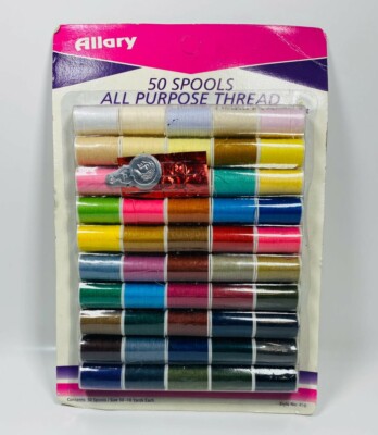 Allary Craft & Sew 50 Spools All Purpose Thread, Needles and Threader ...