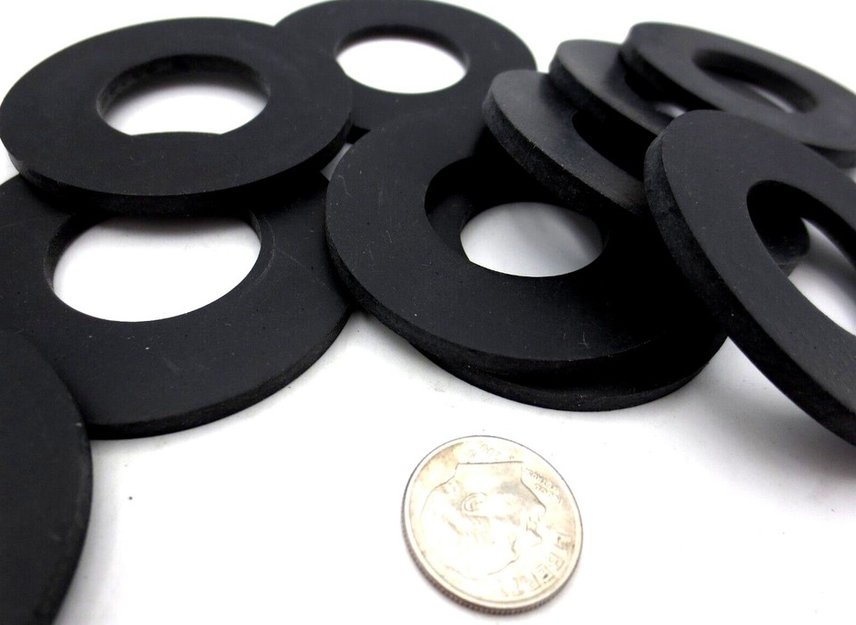 1" ID 2" OD 1/8" Thick Rubber Washer Spacer Premium Quality Durable ...