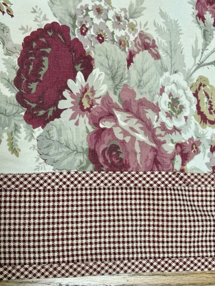 Waverly Garden Room Norfolk Rose Red Gingham Rod Pocket Window Valance ...
