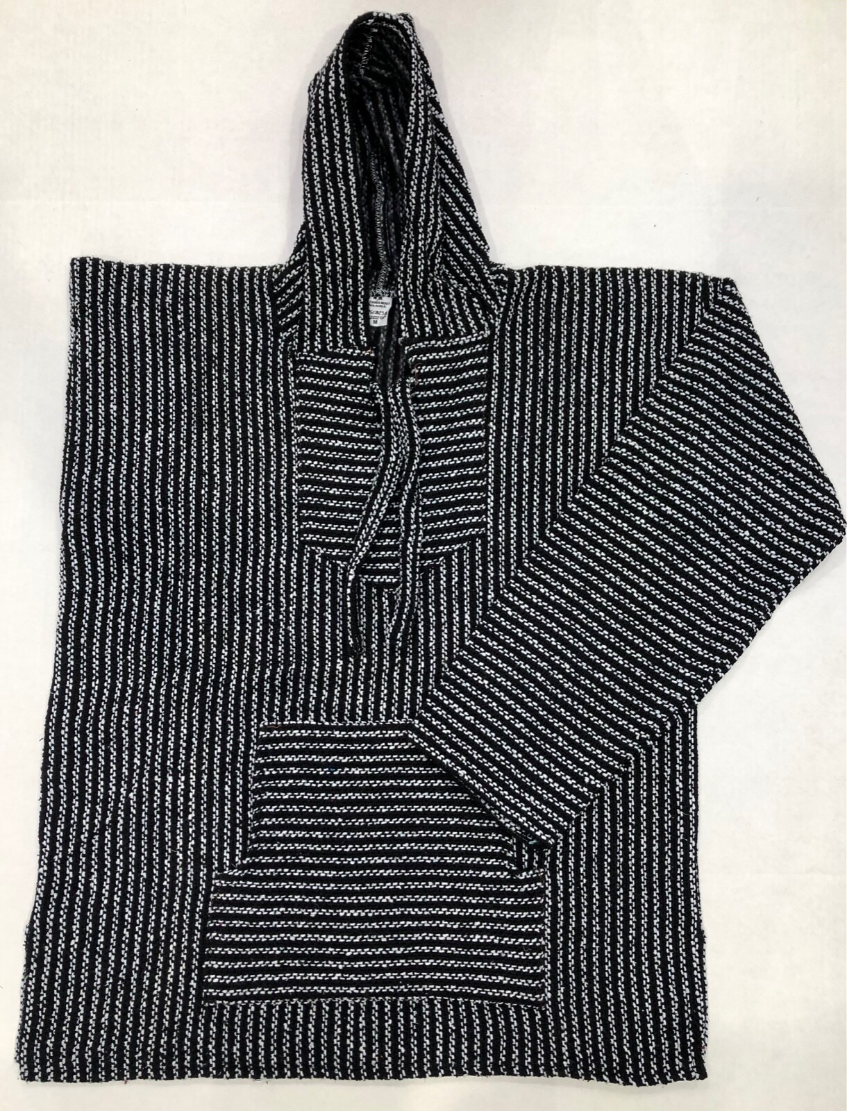 Mexican Poncho Baja Hoodie Surfer Skater Drug Rug Pullover Black ...