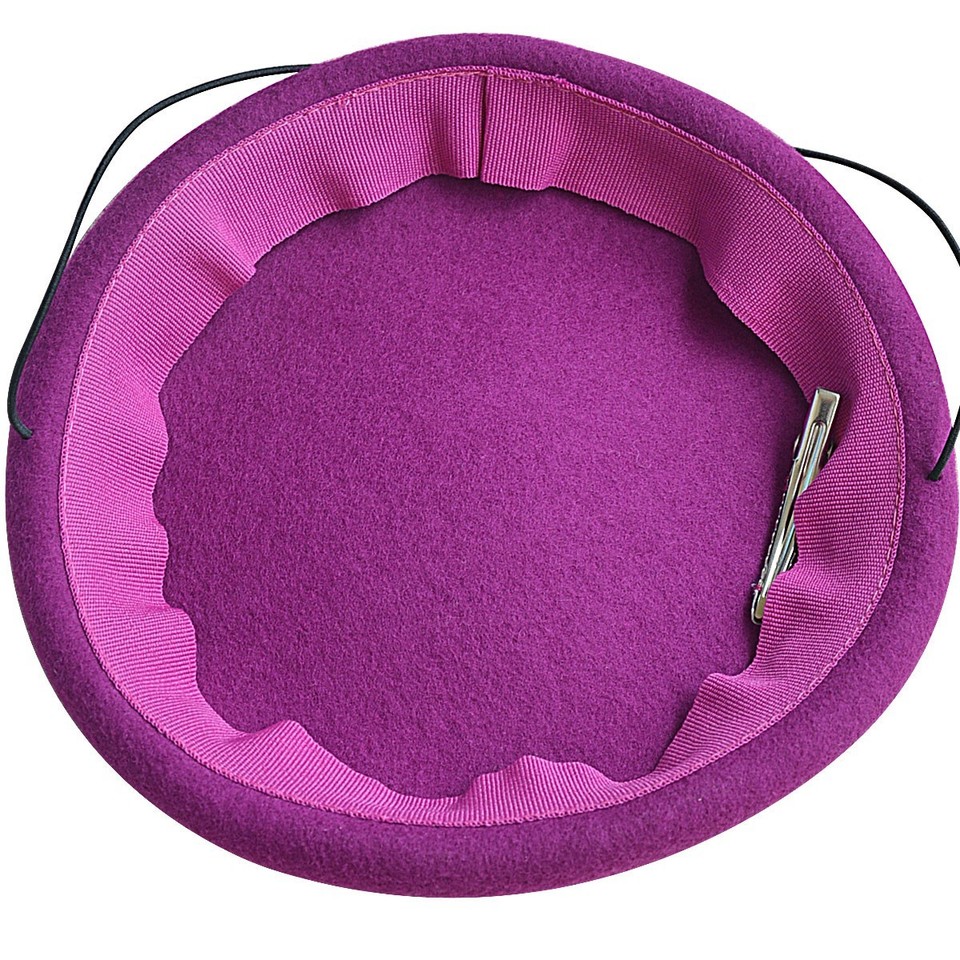 Round Button Wool Felt Pillbox Hat Millinery Fascinator Base Cocktail ...