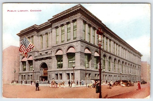 Public Library Chicago Illinois Postmark 1911 Vintage Postcard AF497 | eBay