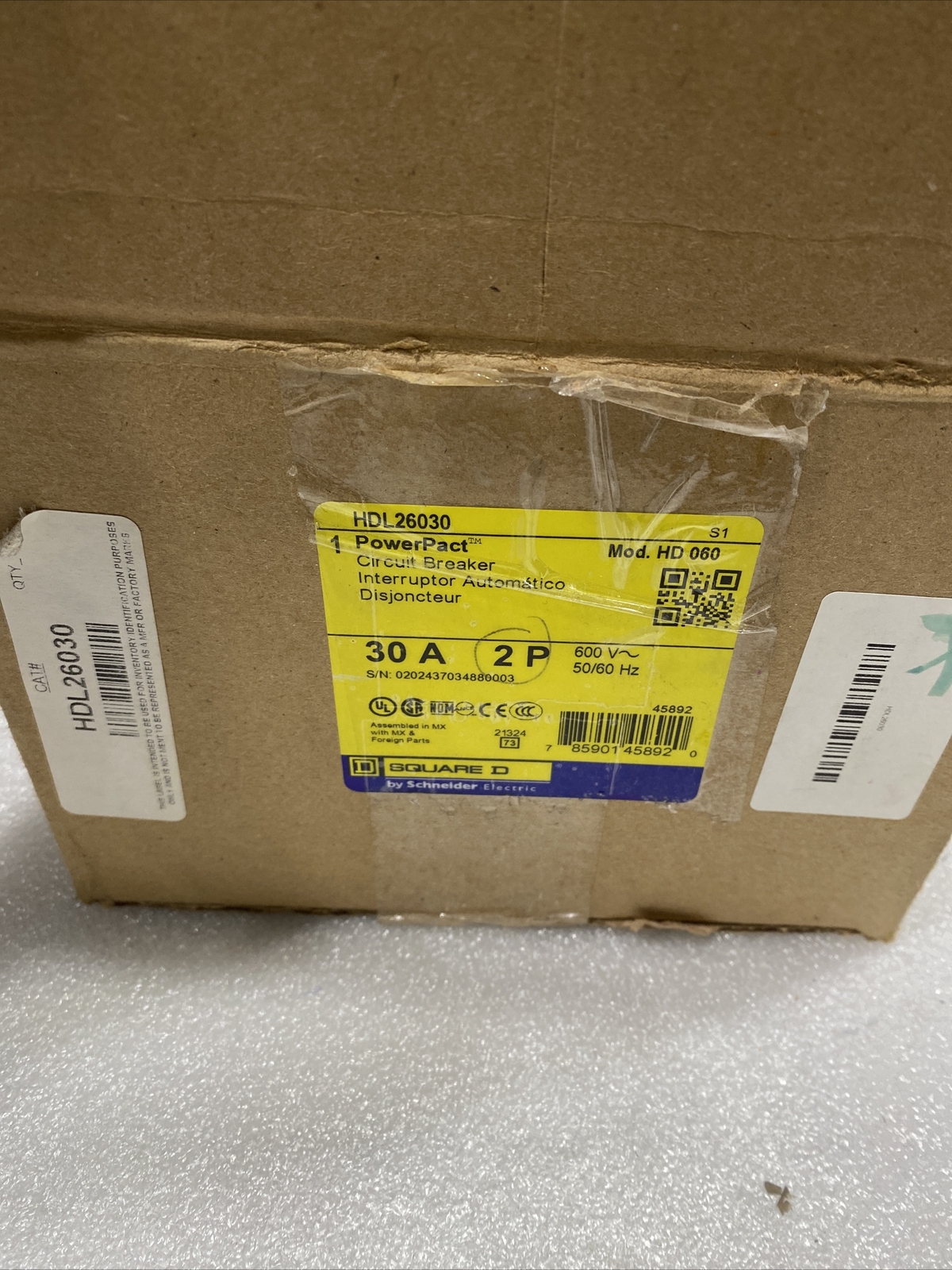 HDL26030 SQD 2 POLE 30AMP 600V NEW | eBay