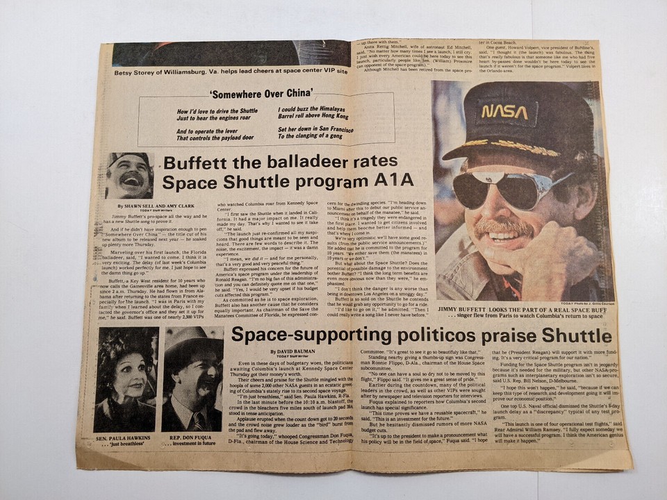 TODAY Newspaper MISSION II: Columbia Curtain Call NOV 1981 NASA Space ...