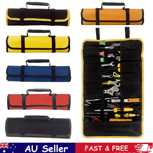 Roller Tool Storage Bag Fold Spanner Case Canvas Wrench Roll ...