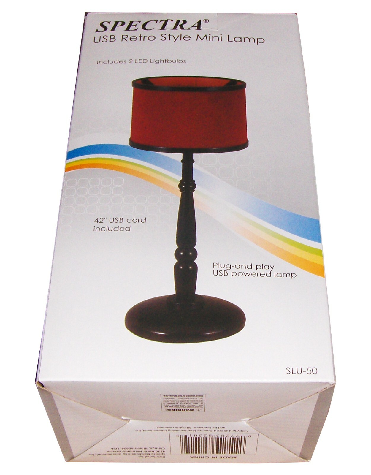 Spectra USB Retro Mini Lamp With Red Lamp Shade And LED Lights ...